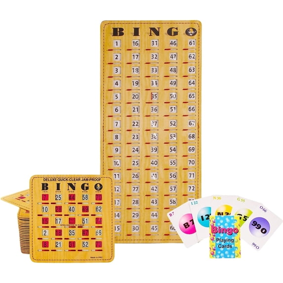 Mr Chips Jam-Proof Bingo Set with Shutter Cards, Master Board, 75 ...