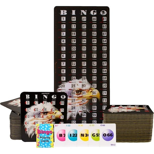 MR CHIPS Jam-Proof Bingo Cards with Sliding Windows - 50 Reusable ...