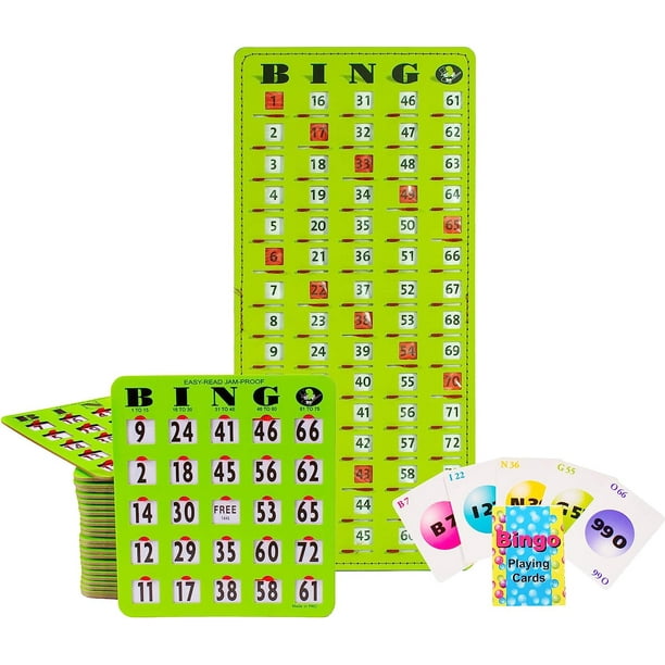 MR CHIPS Jam-Proof Bingo Cards with Sliding Windows - 25 Reusable ...