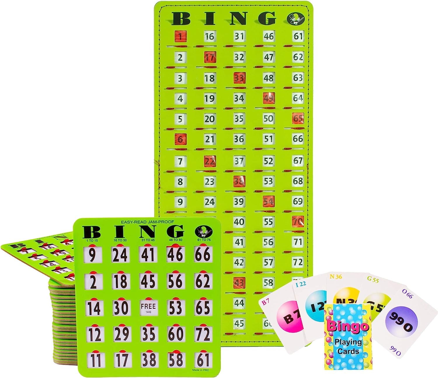 MR CHIPS Jam-Proof Bingo Cards with Sliding Windows - 25 Reusable ...