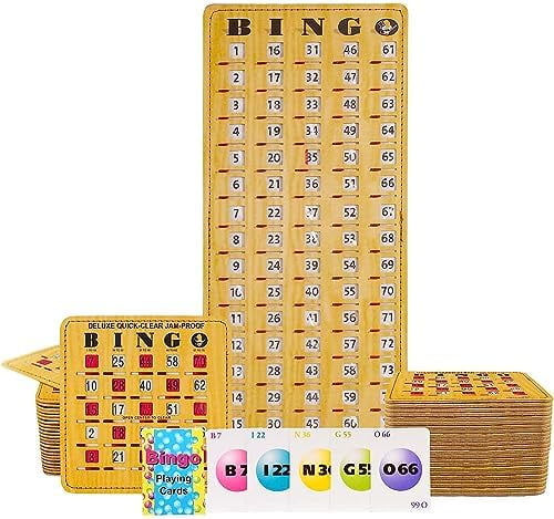 MR CHIPS Jam-Proof Bingo Cards with Sliding Windows, 50 Reusable ...