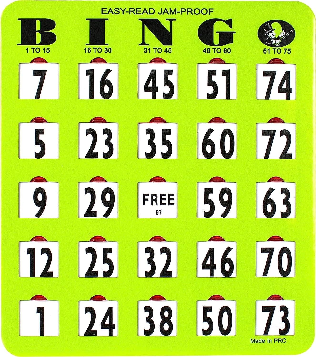 MR CHIPS Jam-Proof Large Print Bingo Cards with Sliding Windows - 10 ...
