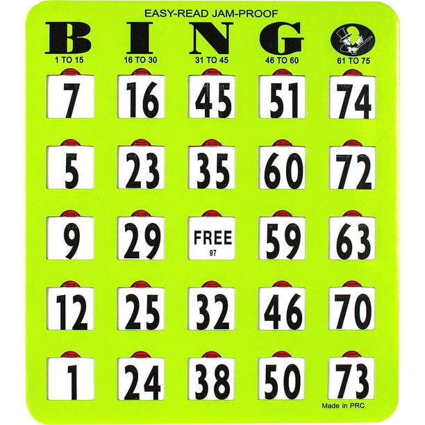 MR CHIPS Jam-Proof Easy-Read Large Print Fingertip Slide Bingo Cards ...