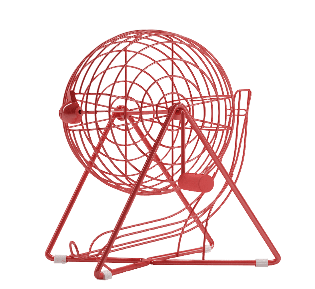 MR CHIPS Professional 11" Steel Bingo Cage – Lucky Red, Anti-Slip Feet ...