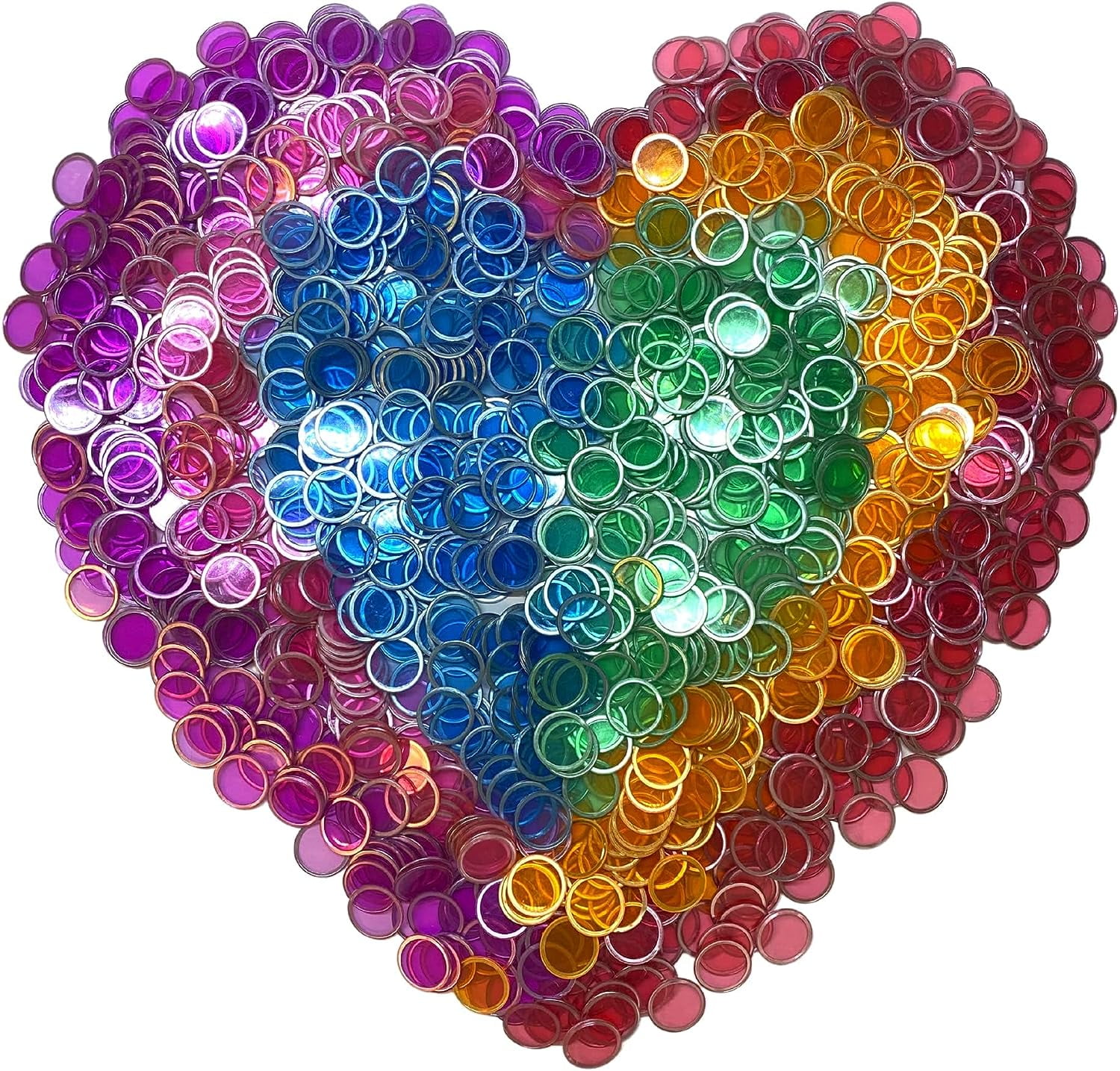 MR CHIPS ¾ inch Plastic Magnetic Bingo Chips with Metal Ring, 100 Chips ...