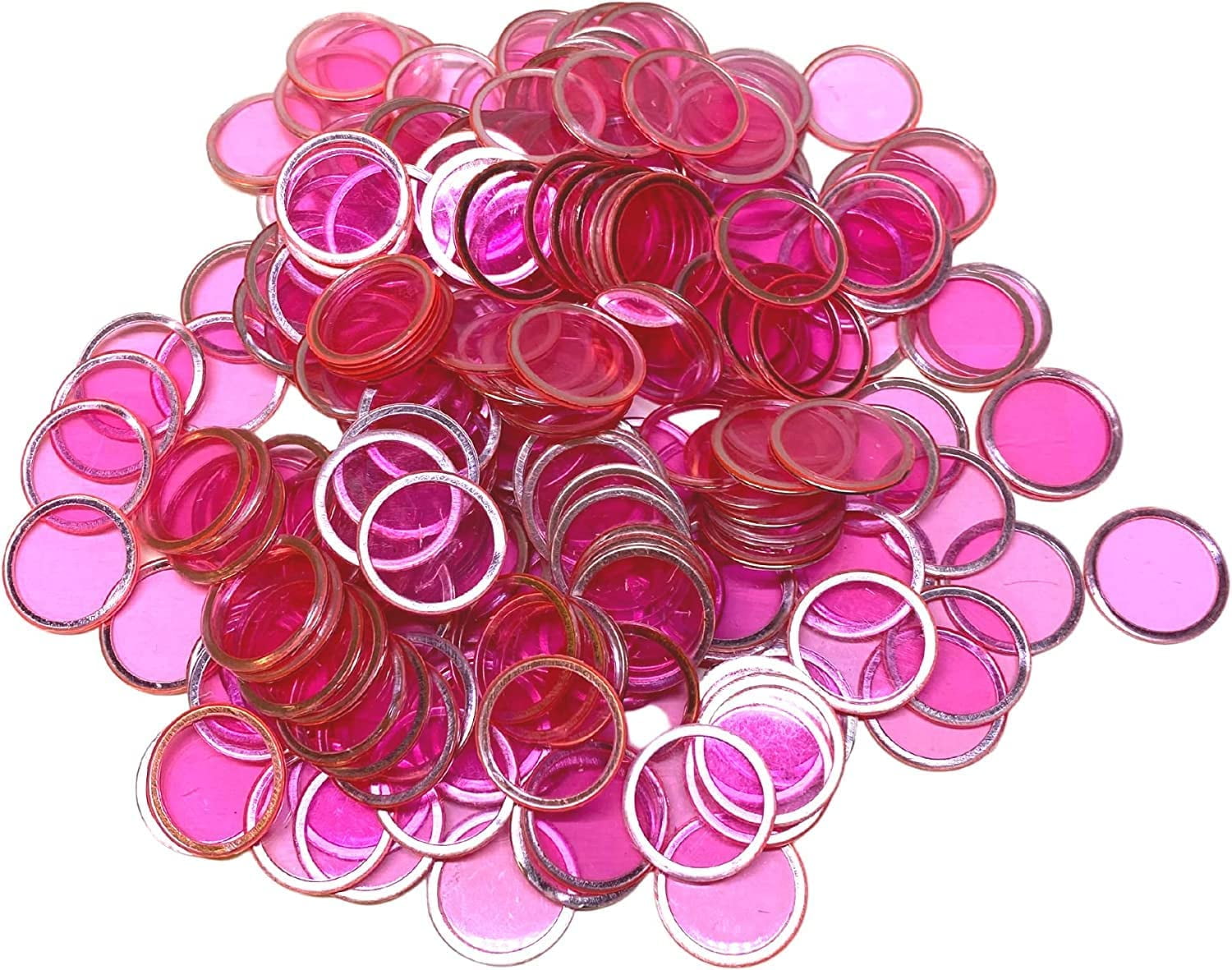 MR CHIPS ¾ inch Plastic Magnetic Bingo Chips with Metal Ring, 100 Chips ...