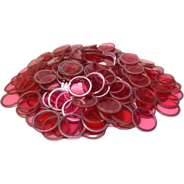MR CHIPS ¾ inch Plastic Magnetic Bingo Chips with Metal Ring, 100 Chips ...