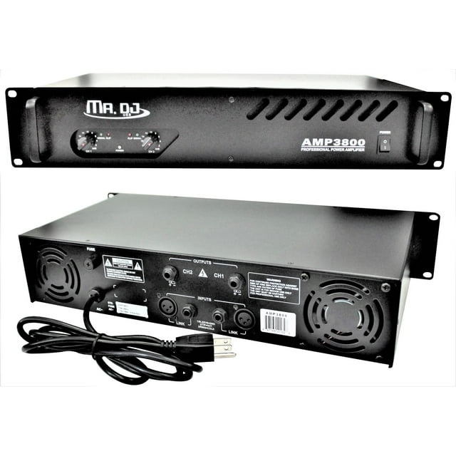 MR DJ AMP3800 1000W MAX, 2-channel 360 watts RMS bridgeable dynamic ...