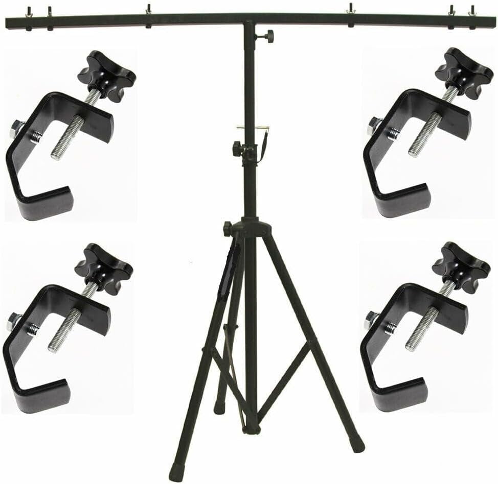 MR DJ DJ Pro Audio Lighting Fixture Tripod Stand with T-Bar Light Truss ...