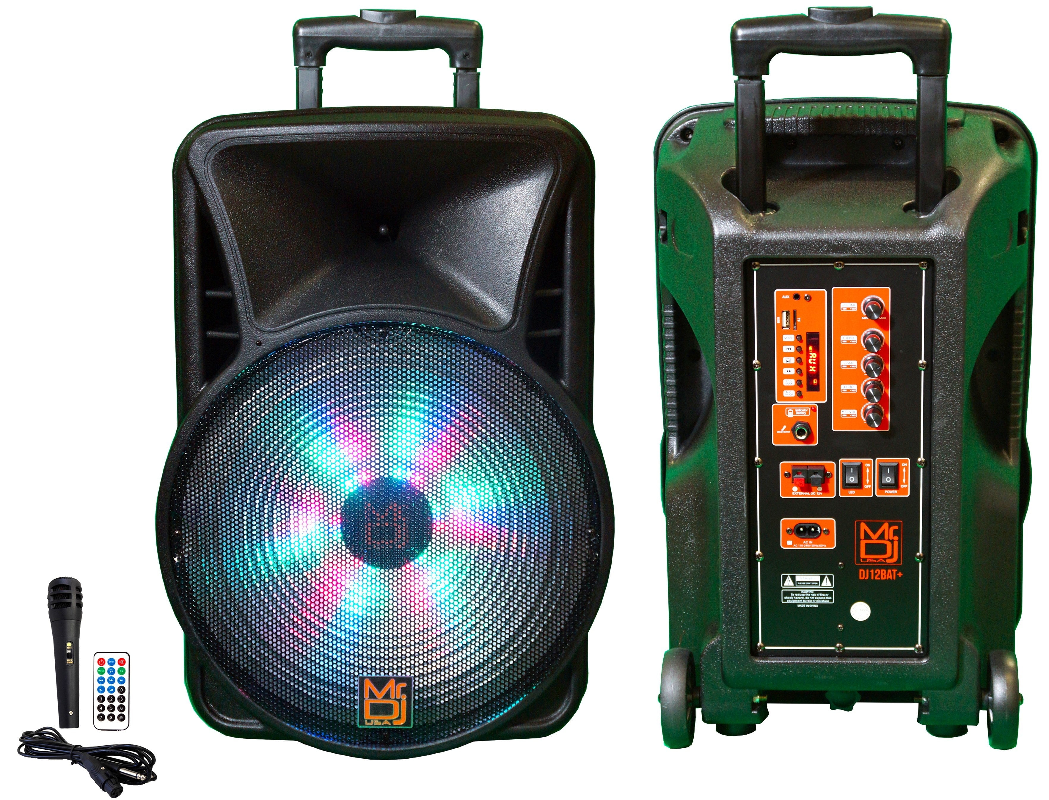 MR DJ DJ12BAT+ 12" Portable Bluetooth Speaker - Walmart.com