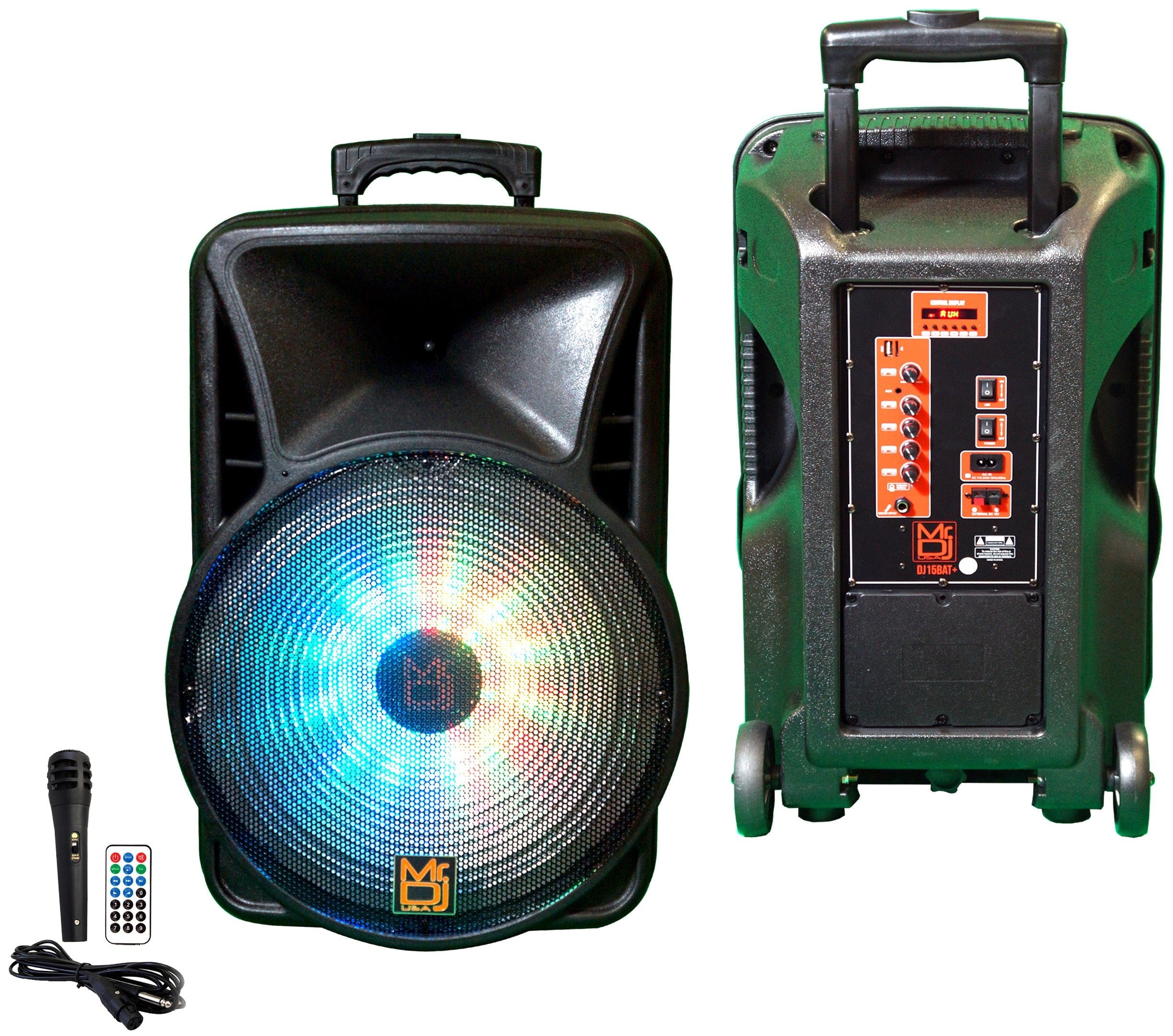 MR DJ DJ15BAT+ 15" Portable Bluetooth Speaker - Walmart.com