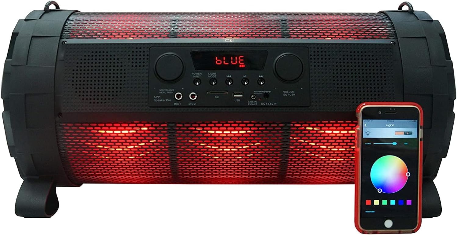 MR DJ EXATUBE Bluetooth SpeakerLoud Karaoke Boombox Bluetooth LED APP ...