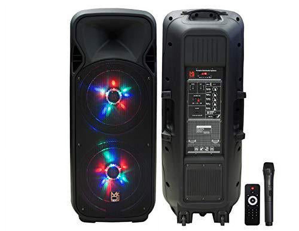 MR DJ LETS PARTY Dual 12" Bluetooth SpeakerDual 12" Battery Powered Bluetooth Speaker, UHF ...
