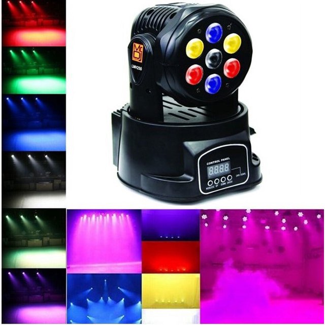 MR DJ LMH250 100W RGBW 7-LED Moving Head DJ Light - Walmart Business ...