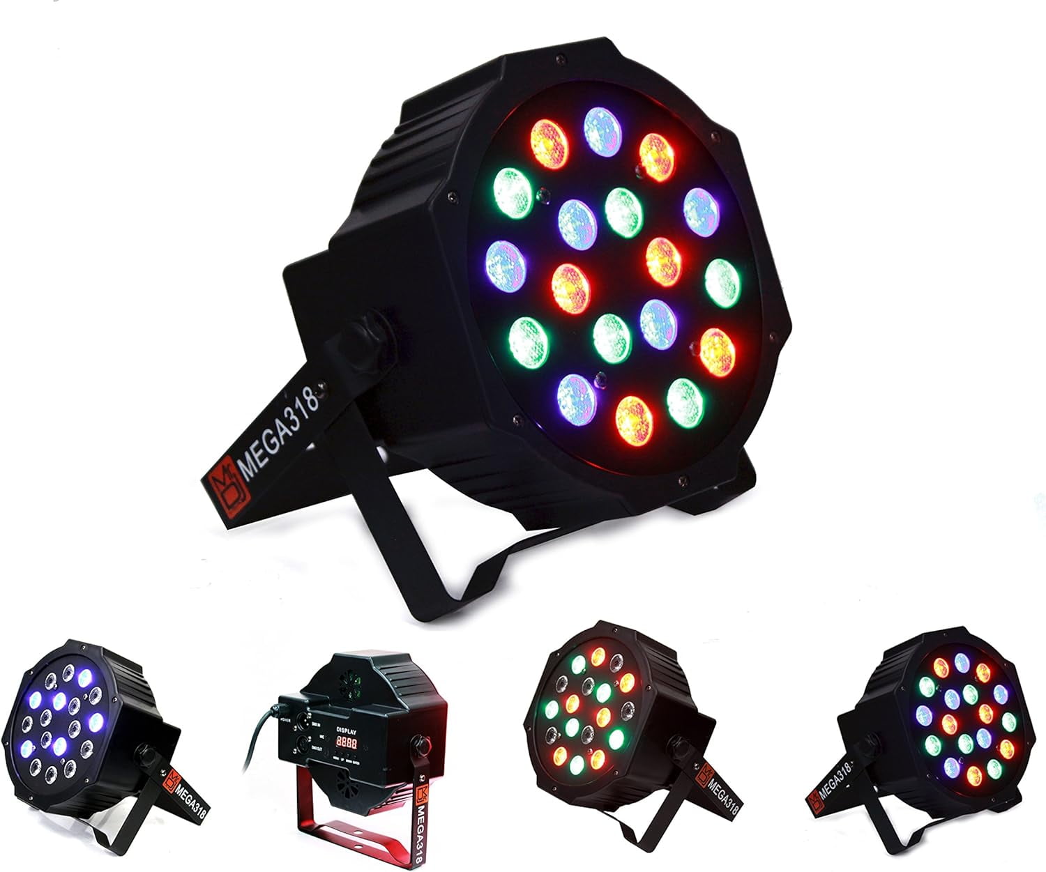 MR DJ MEGA318 18X3W RGBW Slim Flat Par Wash Disco DJ Party Club Stage ...
