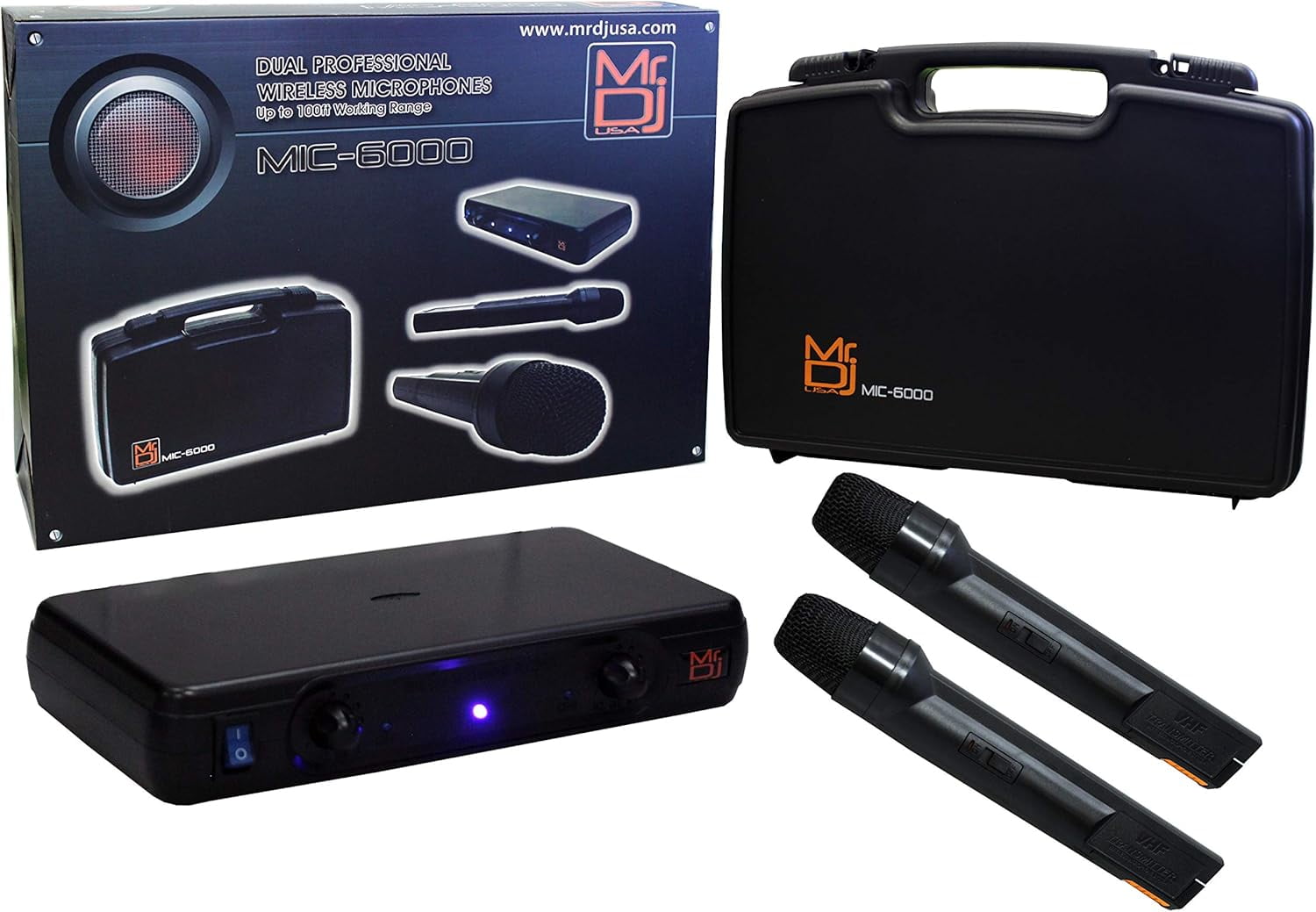 MR DJ MIC6000 Wireless Dual Handheld design Microphone System with ...