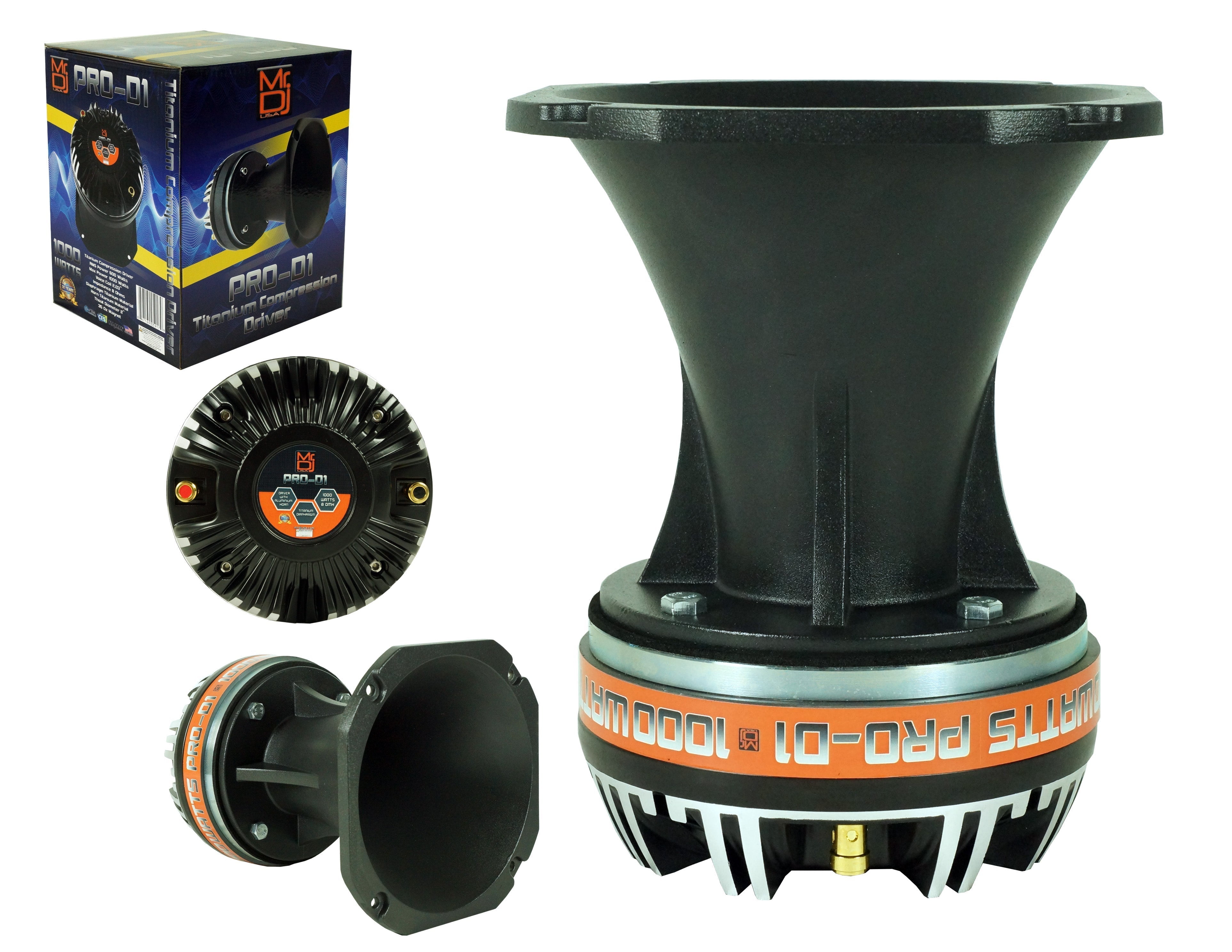 MR DJ PRO-D1 High Compression Titanium Driver Bullet Super Tweeter with ...