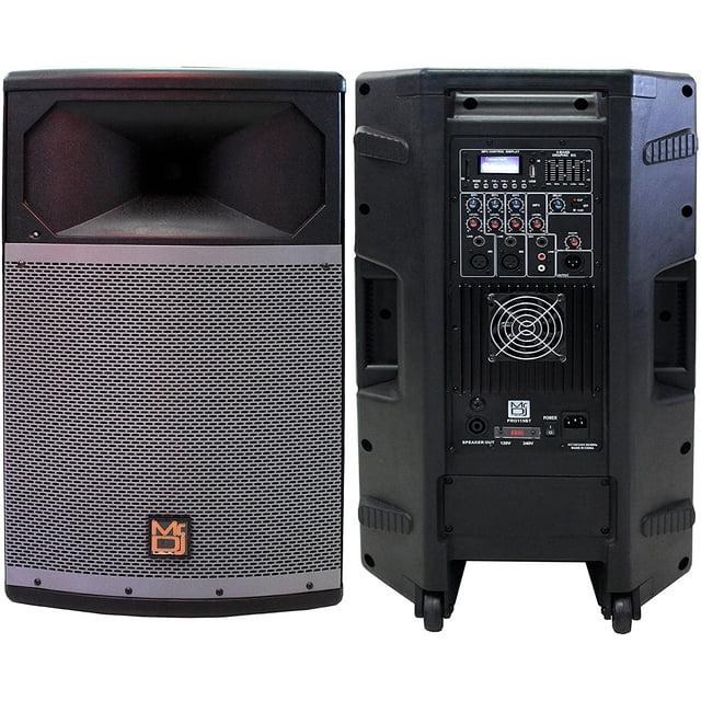 MR DJ PRO115BT Professional Bluetooth PA DJ Powered Speaker, 15” 2-Way ...