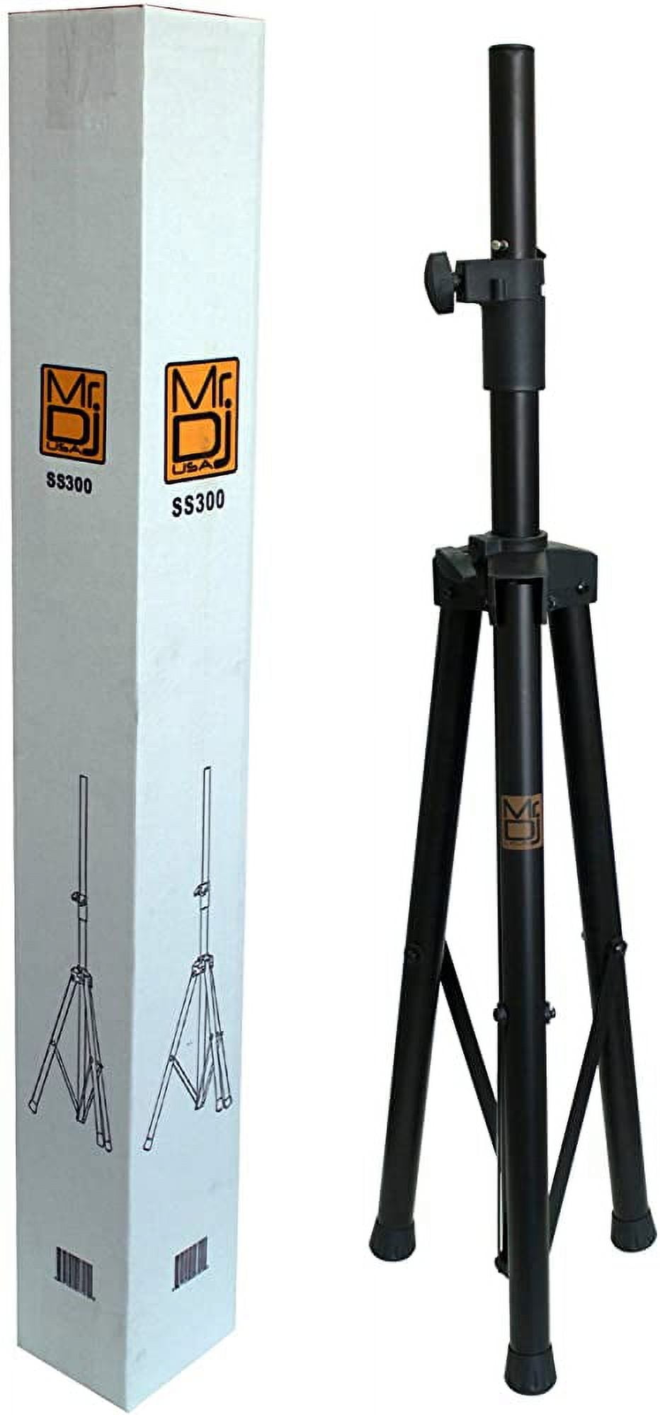 MR DJ SS300B Speaker Stand Universal Black Heavy Duty Folding Tripod ...
