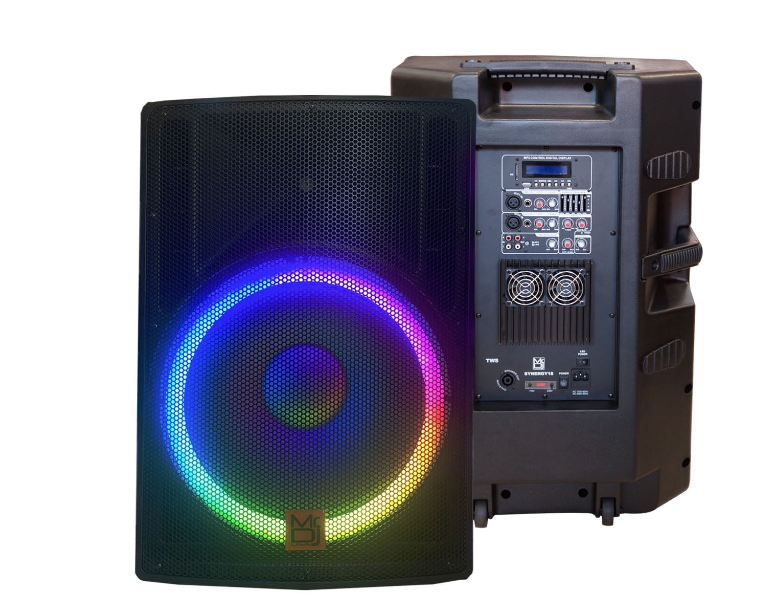 MR DJ SYNERGY18 18" 5500W 2-Way Powered Active Speaker 8 Ohm Stage ...