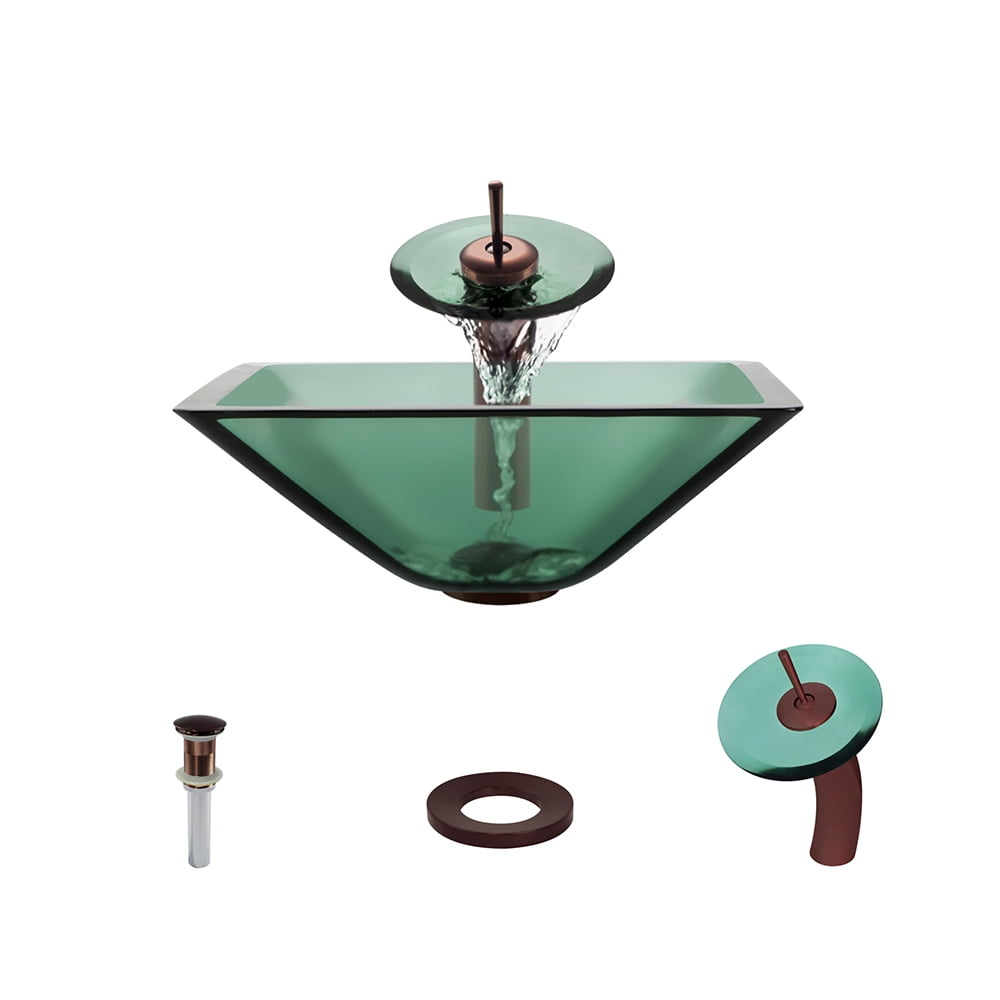 MR Direct 603 Emerald Vessel Sink Ensemble with an Oil-rubbed Bronze ...
