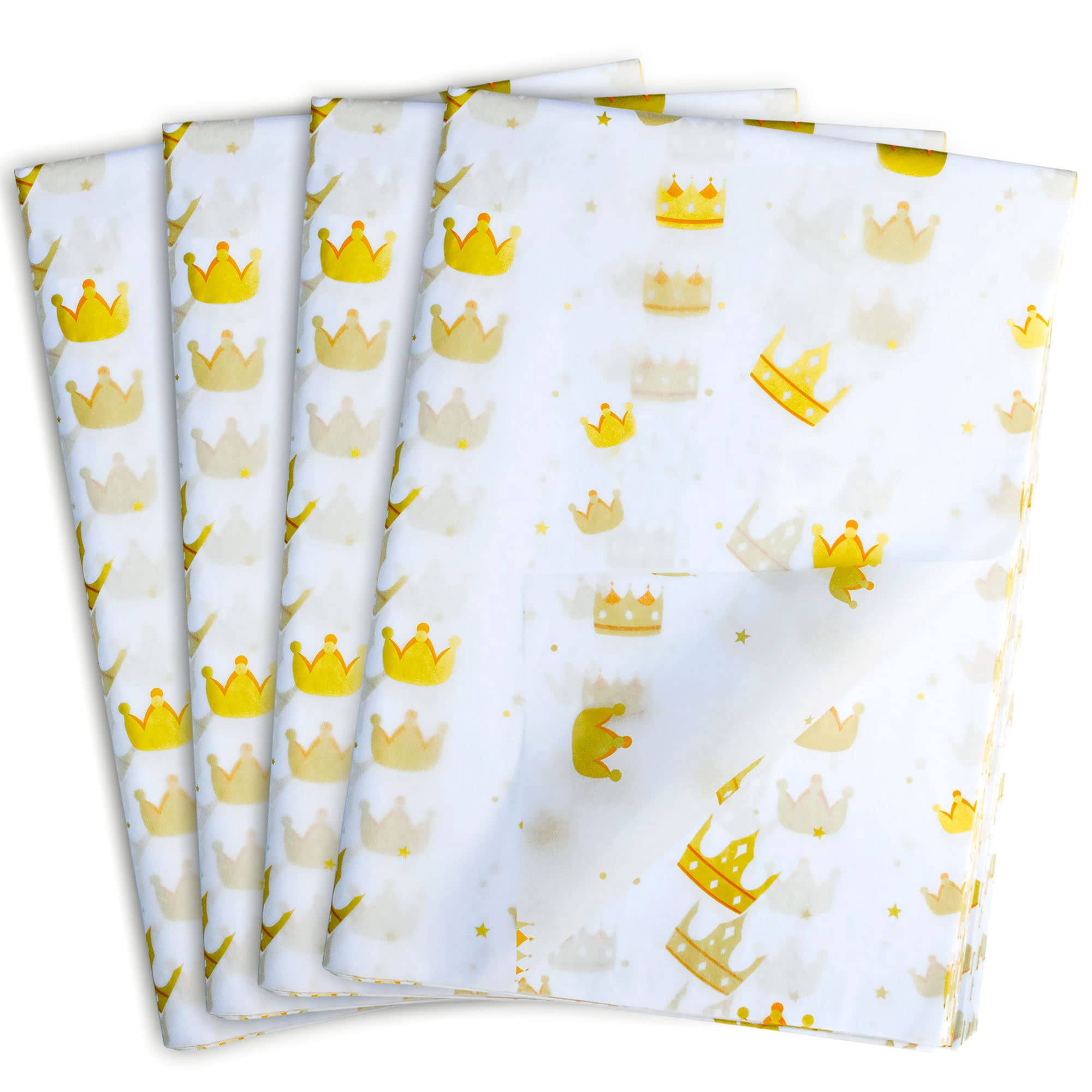 MR FIVE 100 Sheets TSF6 White with Gold Tissue Paper Bulk,20" x 14 ...