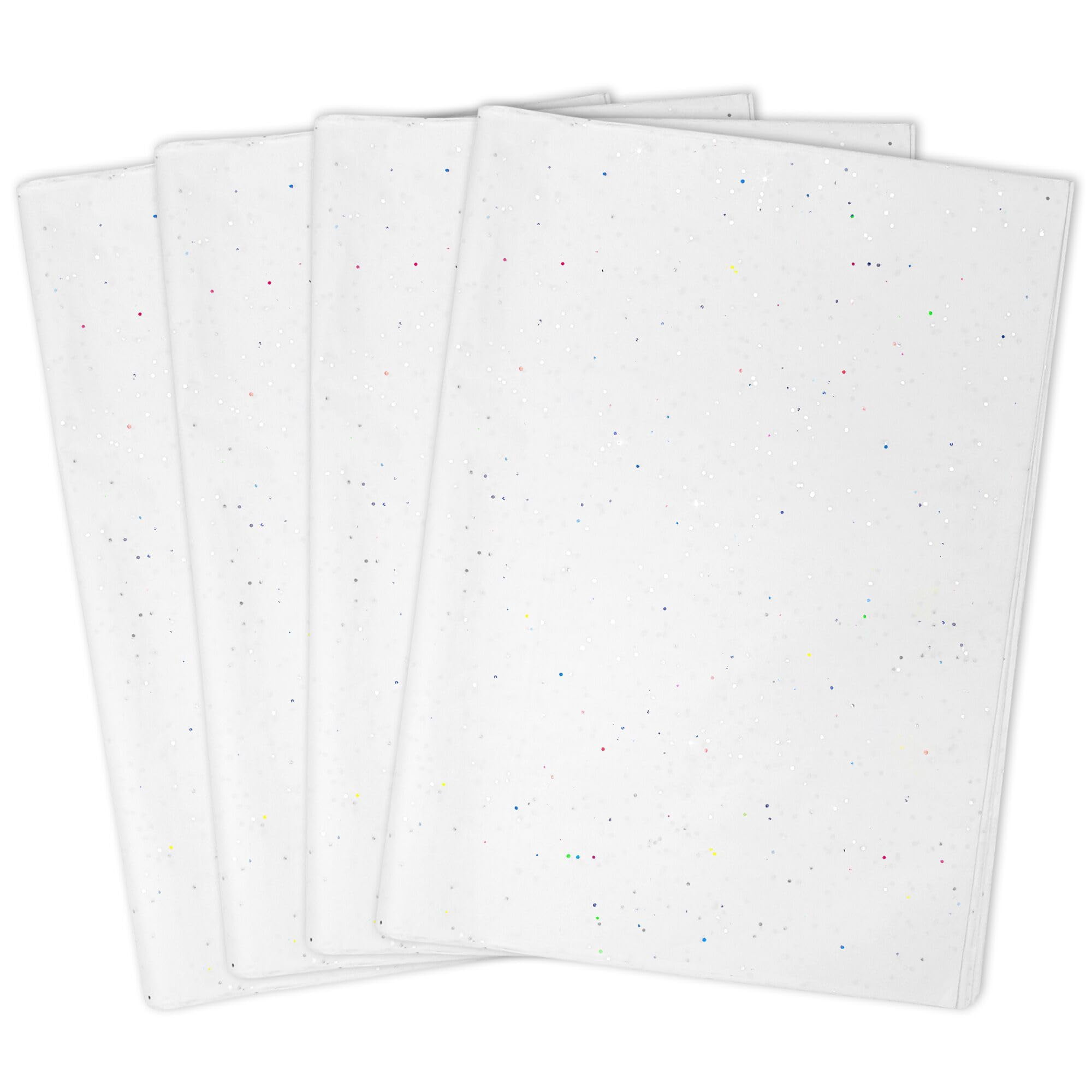 MR FIVE 100 Sheets White Glitter SMRTissue Paper, 14" x 20", White ...
