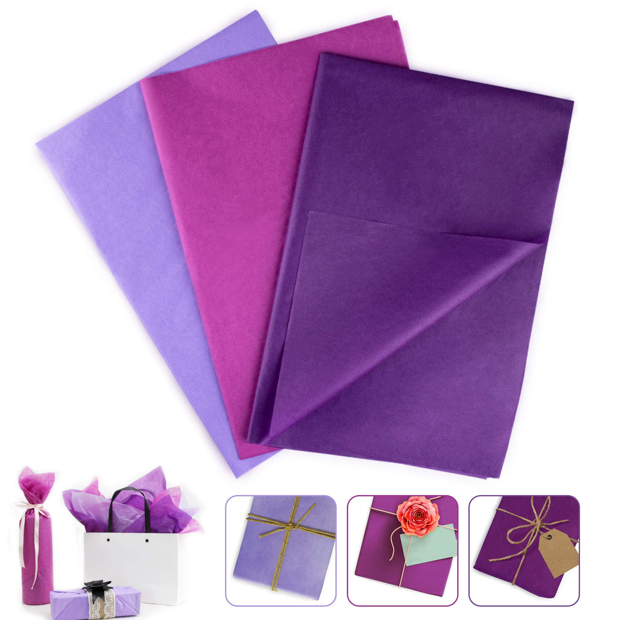 MR FIVE 20"x AJH3 30" Assorted Purple Tissue Paper Bulk,Gift Wrapping ...