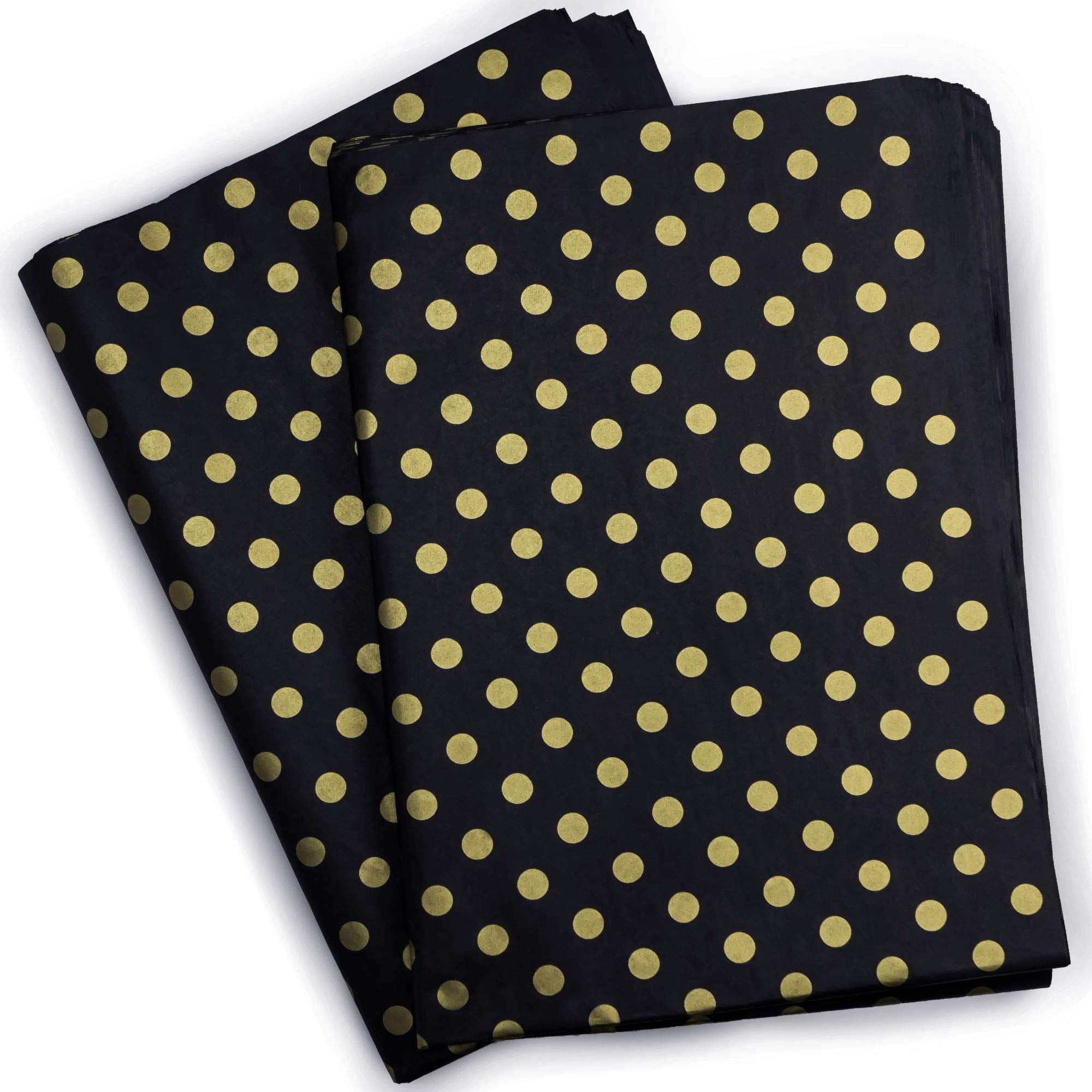 MR FIVE 30 Sheets Black Gold Polka Dot Tissue Paper Bulk,20" x 28",Gift ...