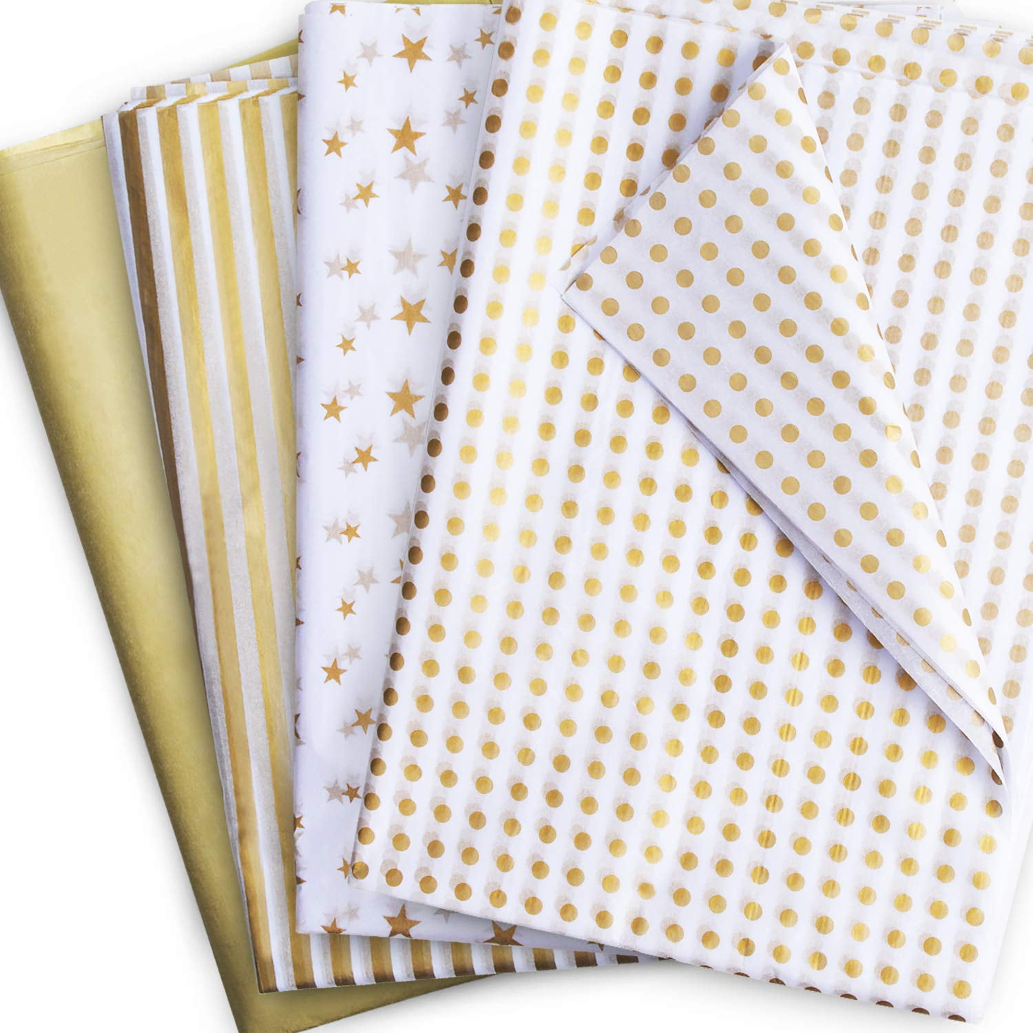 MR FIVE 60 Sheets SBF3 Gold Tissue Paper Gift Wrap Bulk,20" x 28 ...