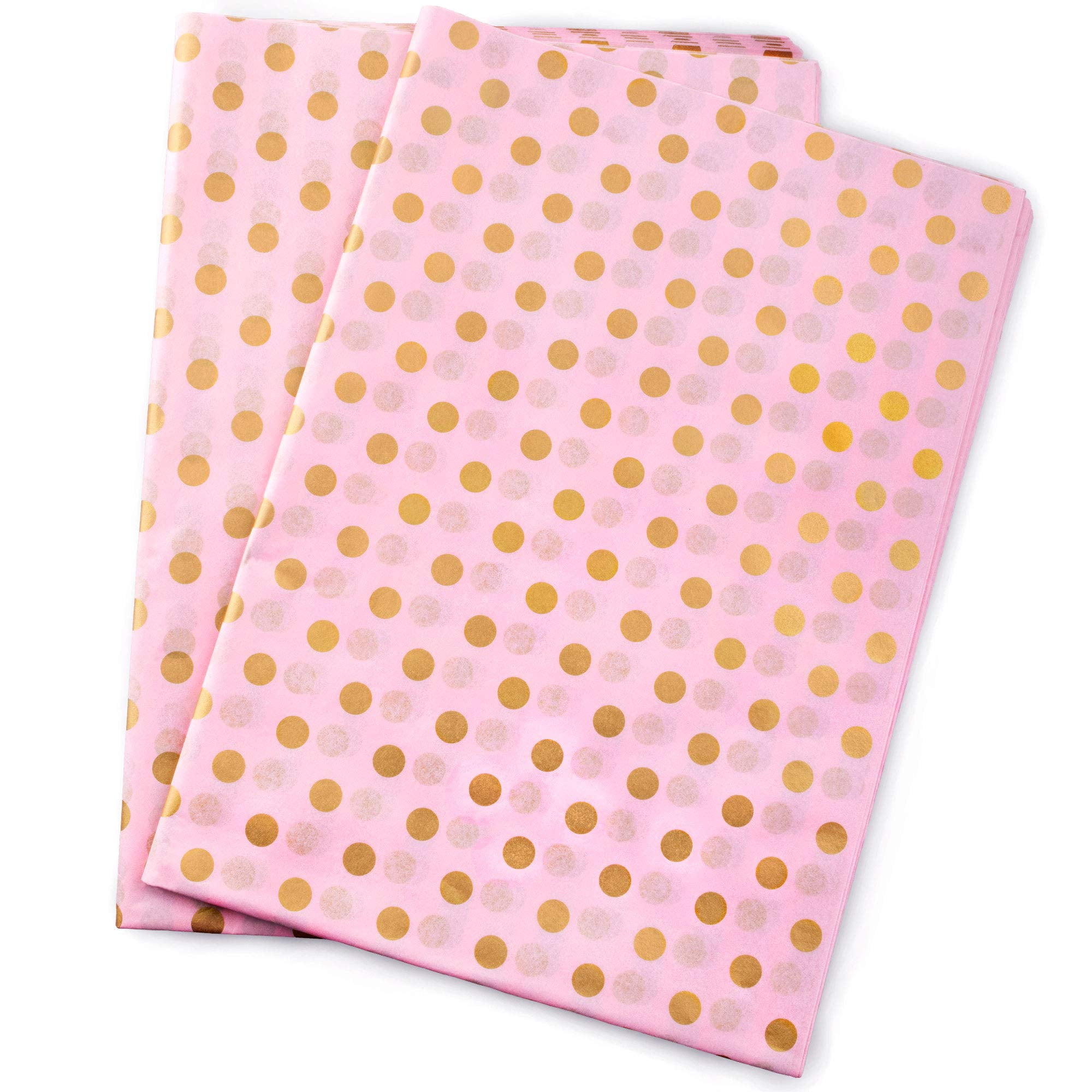 MR FIVE Pink Gold YPF5 Polka Dot Tissue Paper x 28",Gift Wrapping ...