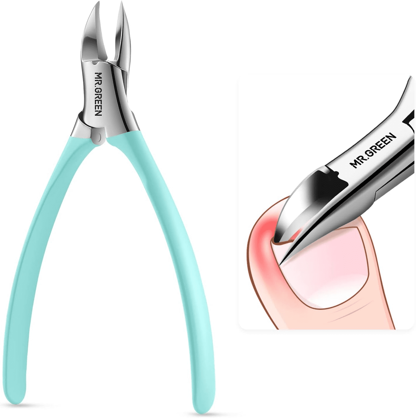 MR.GREEN Toenail Clippers Stainless Steel Ingrown Nail Cutter Thick and ...