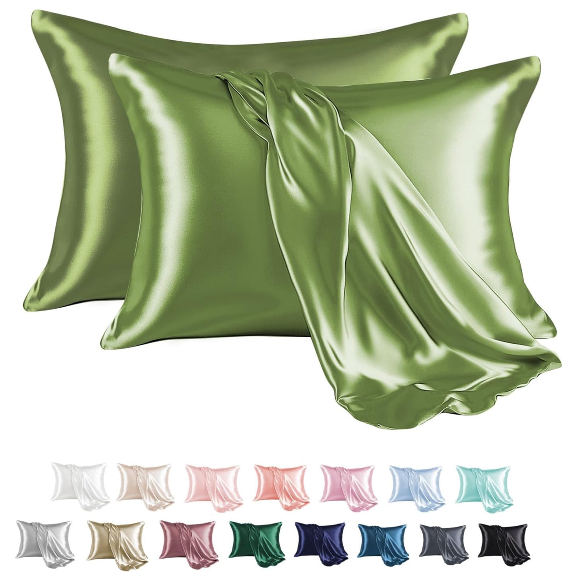 MR&HM Satin Pillow Case, 20x36 King Size Satin Pillowcase Set of 2, 2 ...