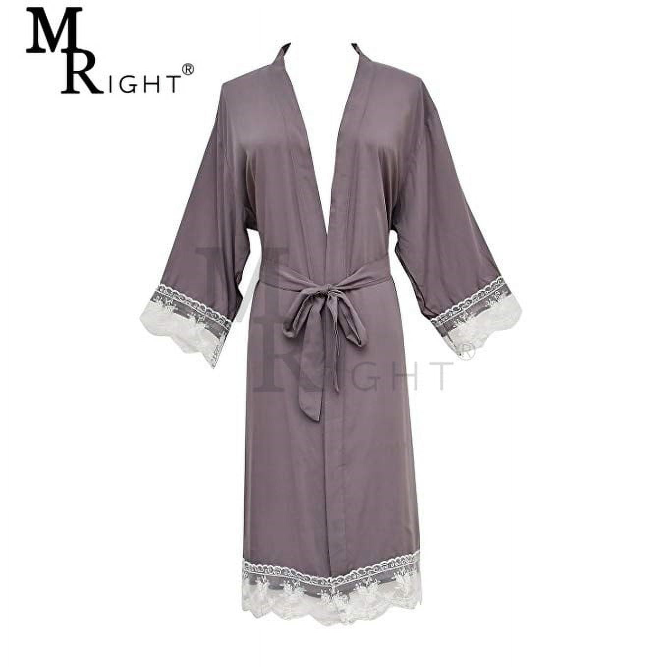 MR & Mrs Right Kimono Robes for Woman Cotton Bride and Bridesmaid Robes,Wedding Party-Dark Grey ...