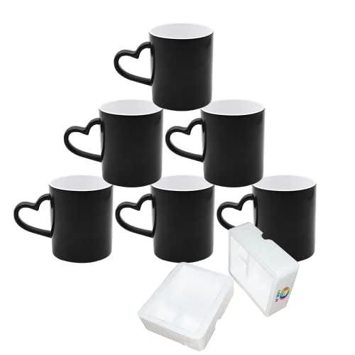 MR.R 11oz Set of 6 Sublimation Blanks Black Magic Ceramic Mug,Full ...