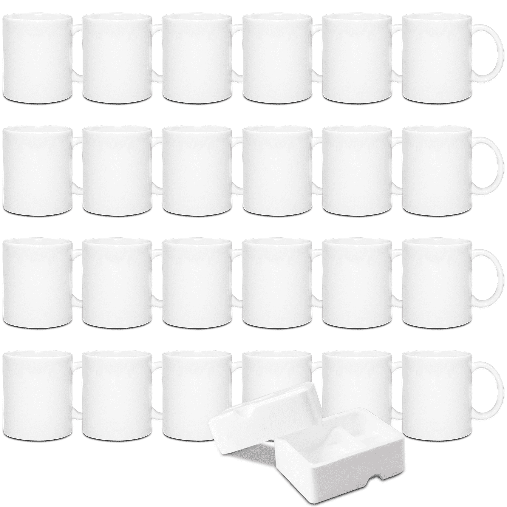 MR.R Sublimation Blanks Set of 24PCS Dishwasher White Ceramic Coffee ...