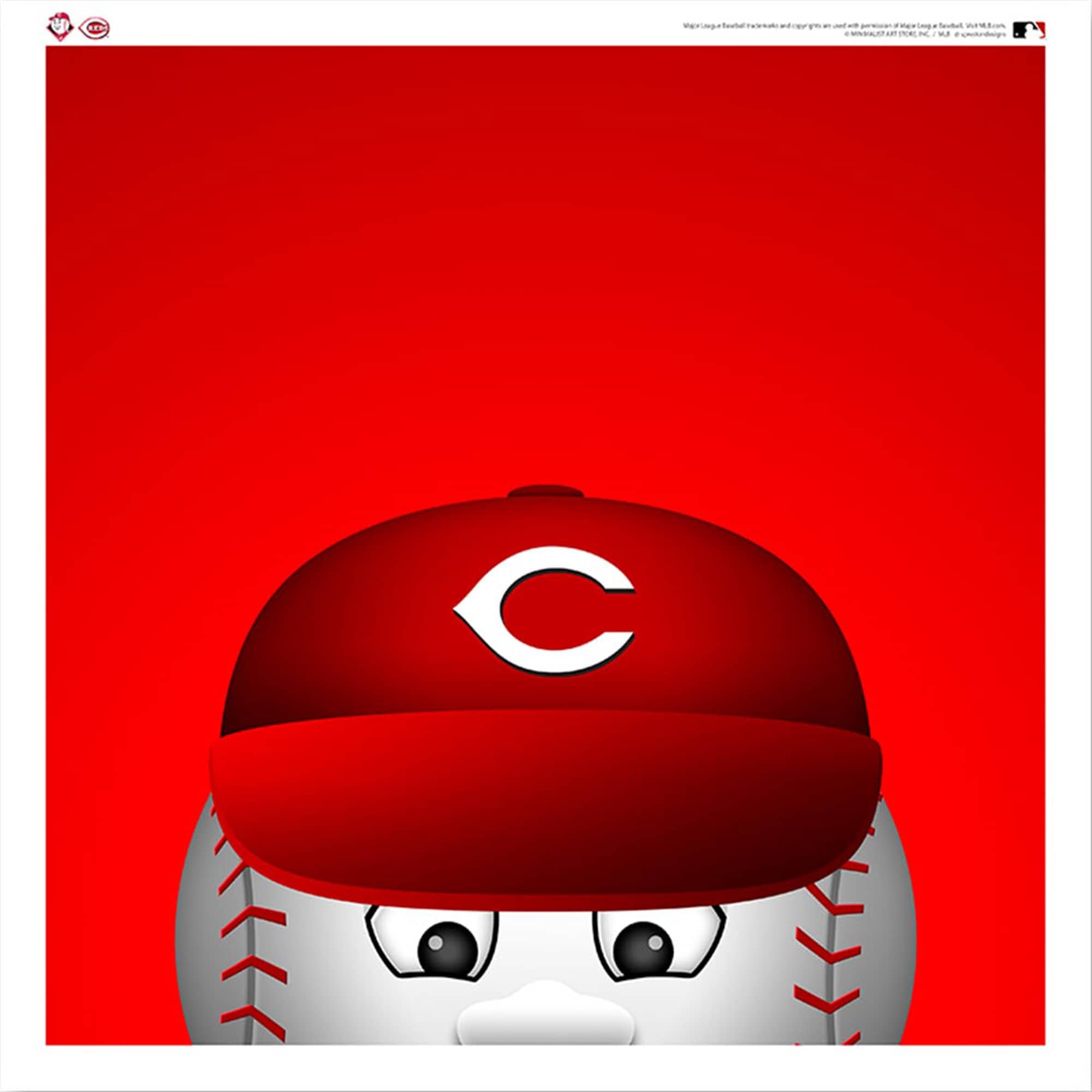 MR. RED Cincinnati Reds 12'' x 12'' Minimalist Mascot Poster Print ...