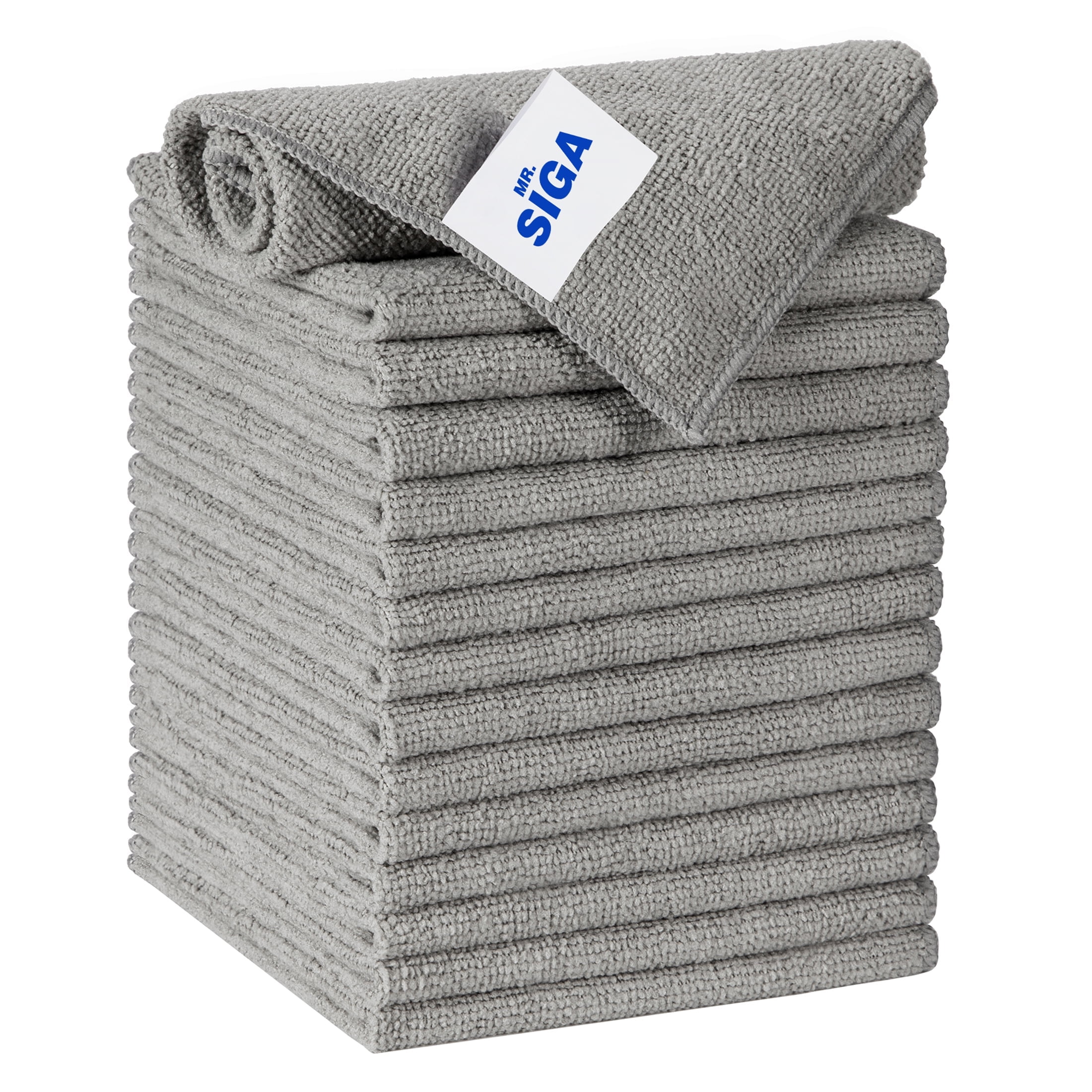 MR.SIGA Microfiber Cleaning Cloth Pack of 15, All-Purpose Rags 30 x 30 ...