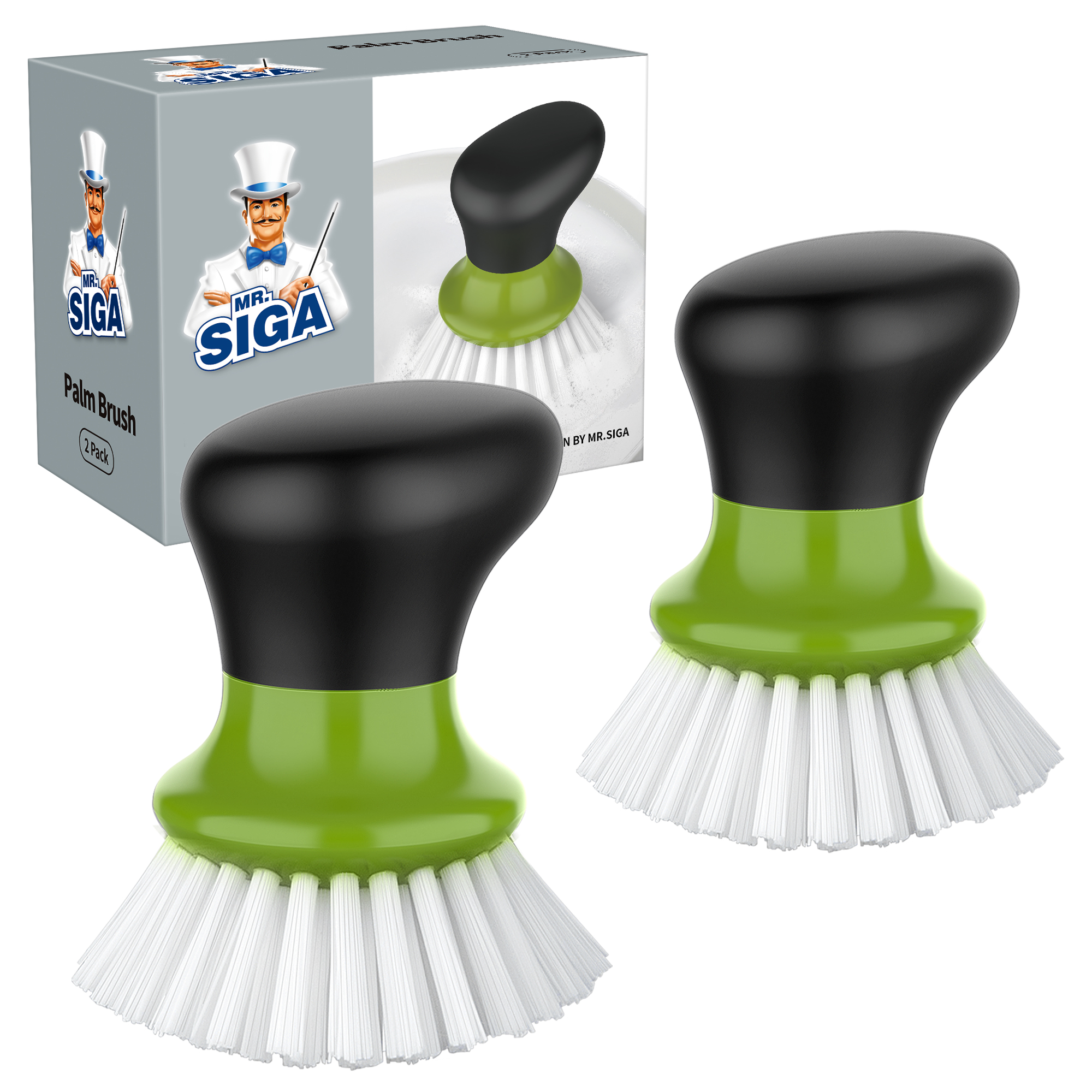 MR.SIGA, Dish Scrub Brush, Palm Brush Dish Scrubber, 2 Pack - Walmart.com