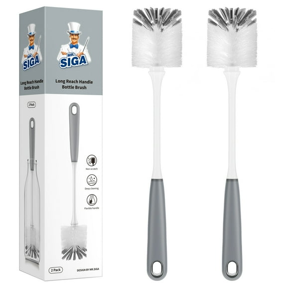 Long Handle Bottle Brush, Flexible Scrub Brush for Water Bottles ...