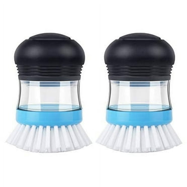 Dish Scrub Brush with Soap Dispensing Handle, Kitchen Cleaner for Pan ...