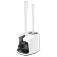 Bath Bliss Stainless Steel Trash Can, Plunger, and Toilet Brush Iron ...