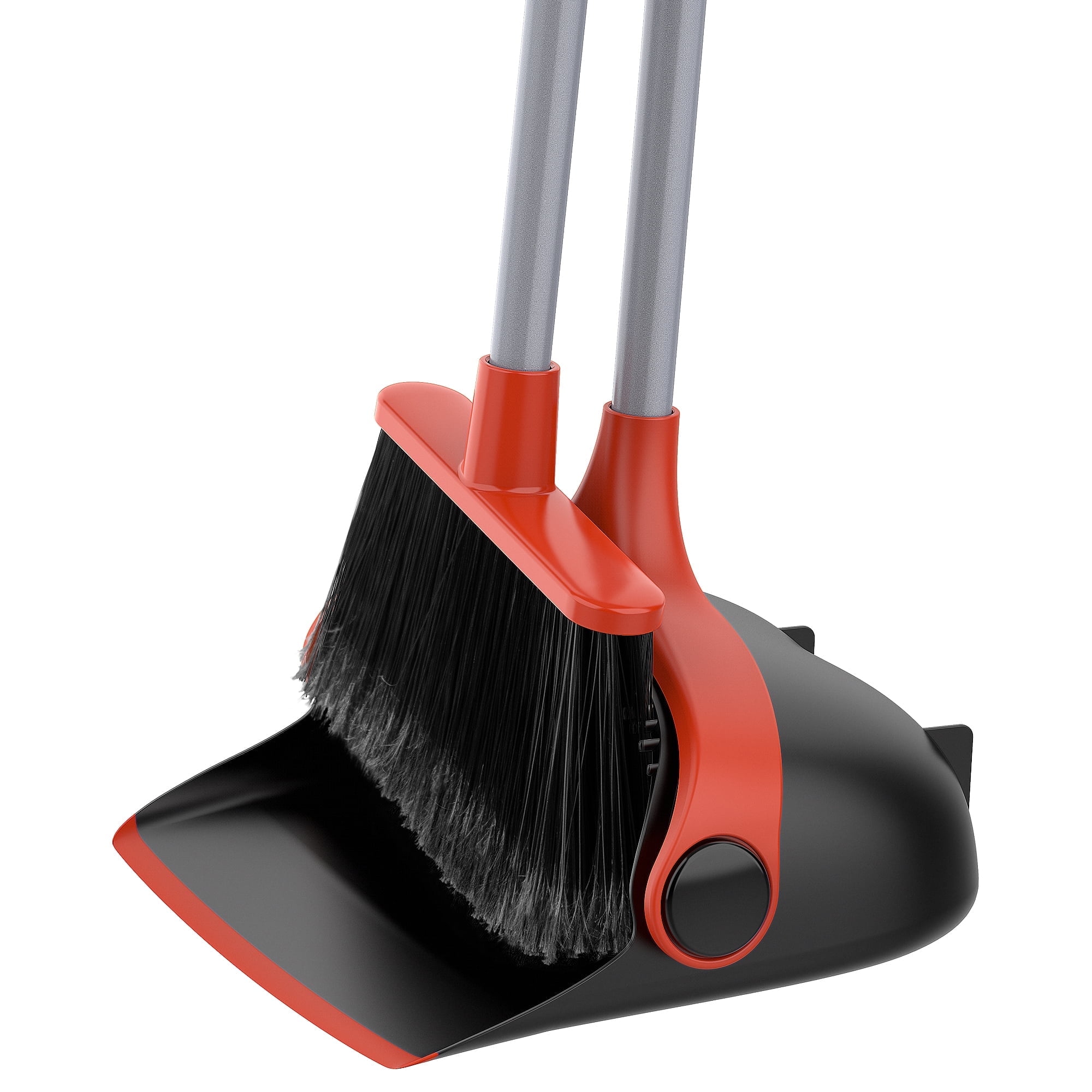 MR.SIGA Broom and Dustpan Set with Long Handle, Stand Upright Broom with Dustpan Combo for Floor ...