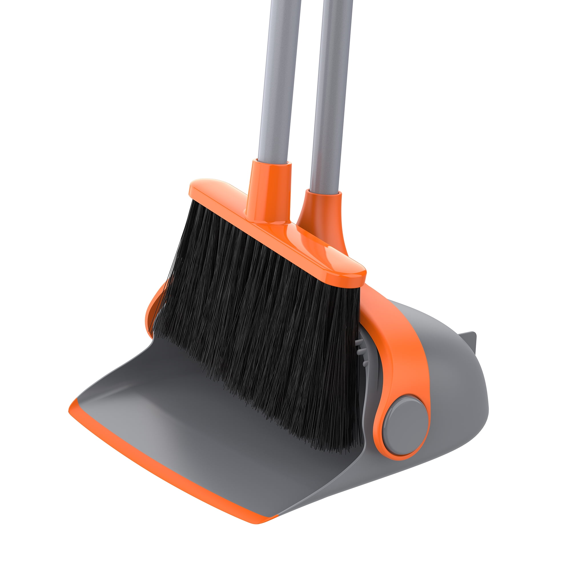 MR.Siga Upright Broom and Dustpan sett, Gray & Orange - Walmart.com