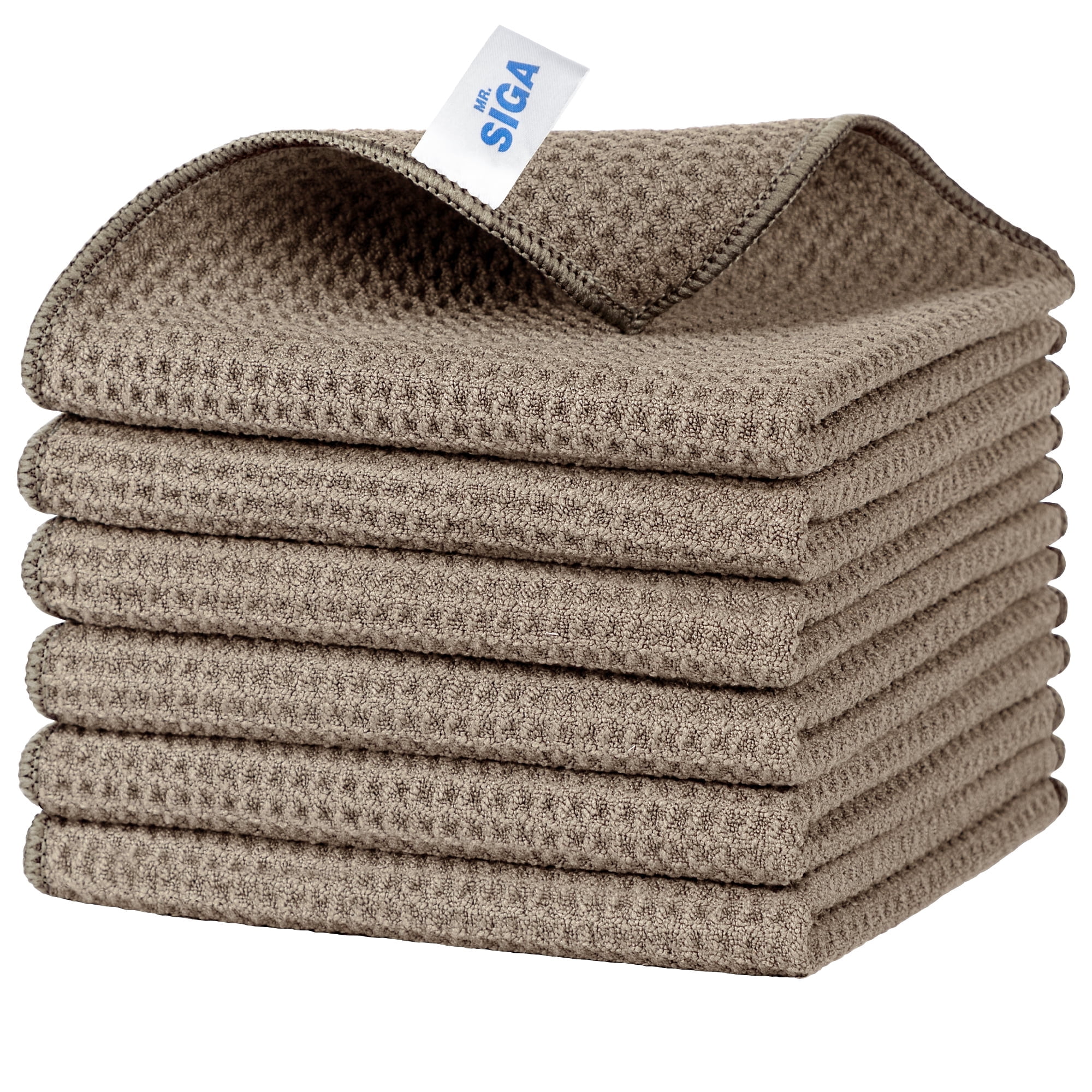 MR.Siga Waffle Pattern Cleaning Cloths, Reusable Absorbent Microfiber ...