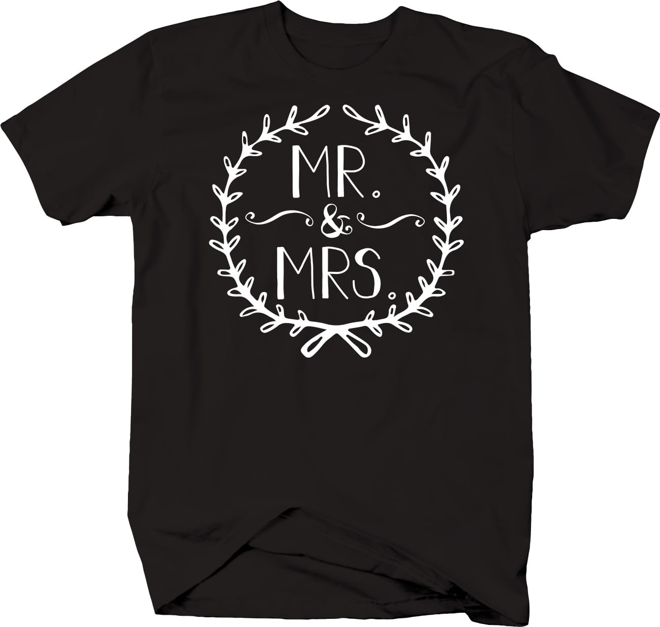 MR and Mrs Married Husband Wife Love Crew Shirts Medium Black - Walmart.com