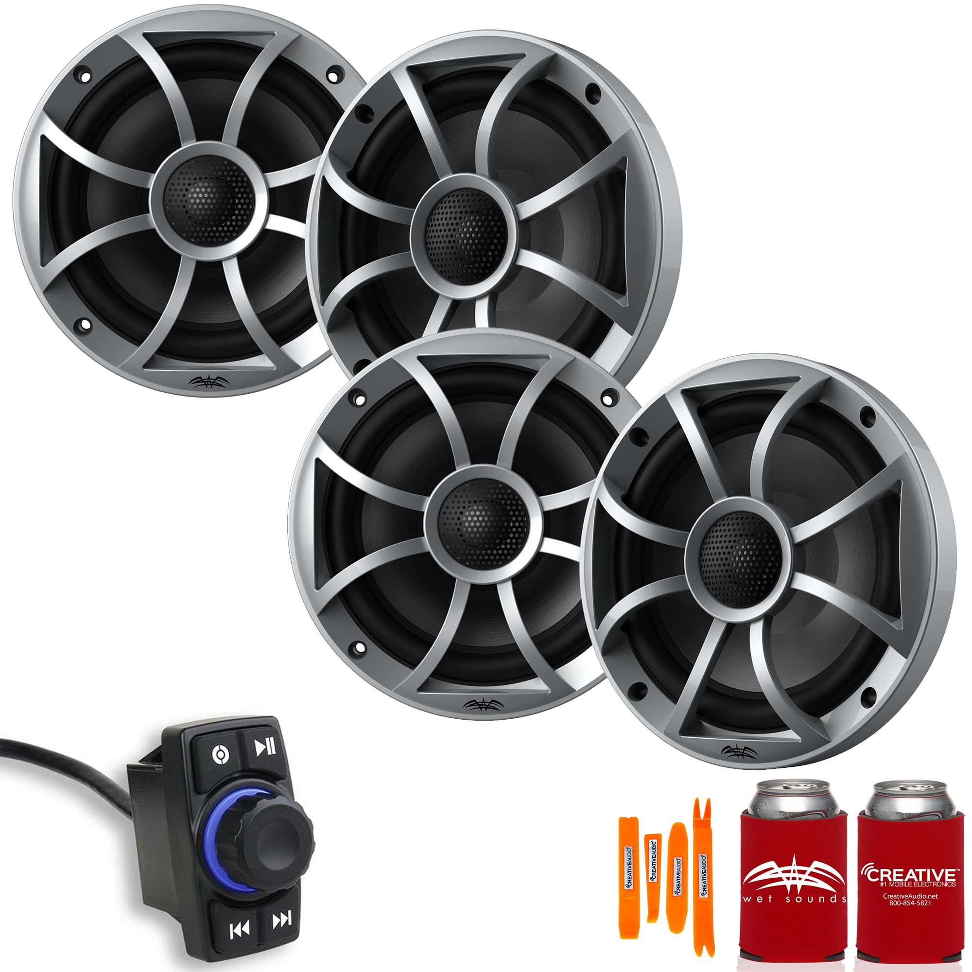 MRB2R Bluetooth Rocker Switch Audio System 200-Watt Amplifier with 2 ...