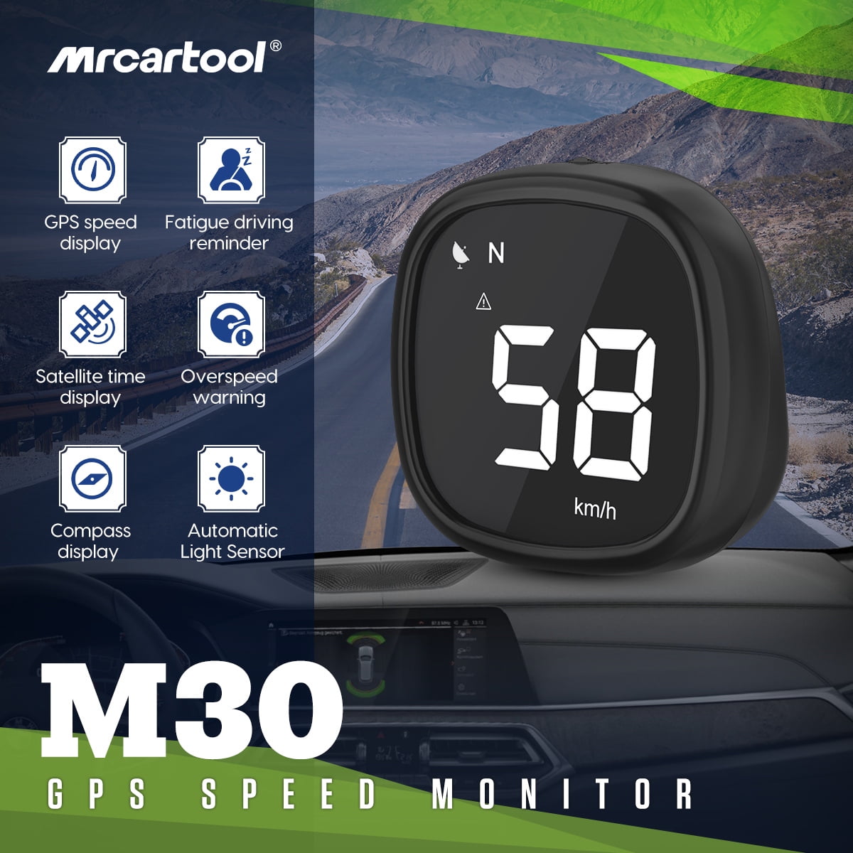 MRCARTOOL Digital GPS Speedometer,Universal Car HUD Head Up Display with Speed MPH,Compass ...