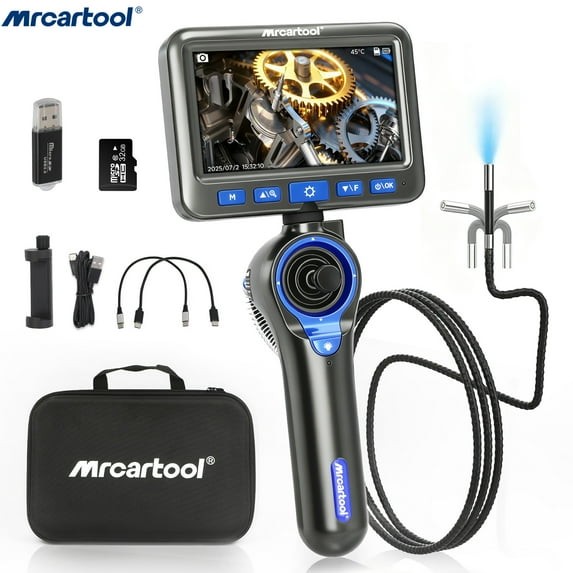 MRCARTOOL N180 4-Way 360° Articulating Borescope,5" Monitor Inspection ...