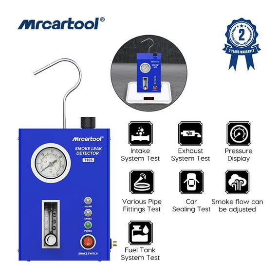 MRCARTOOL T105 Car Smoke Leak Detector EVAP Vacuum Leakage Diagnostic Tool EVAP Pipe Leakage ...